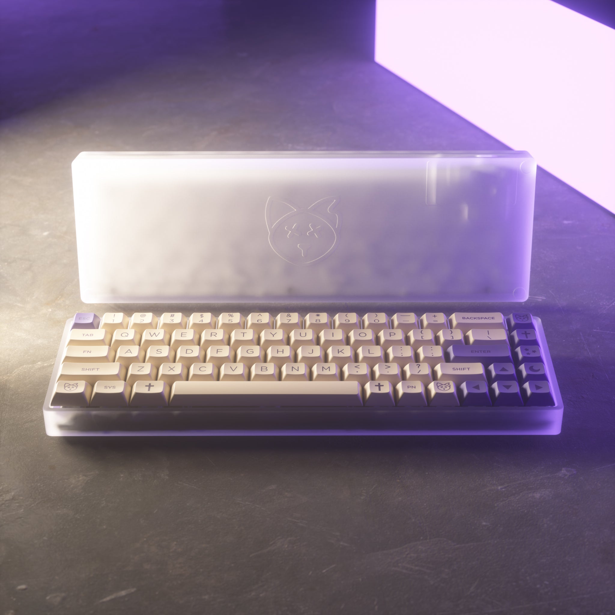 Hellcat KIT - RGB Translucent Acrylic Case - Vortex Keyboard